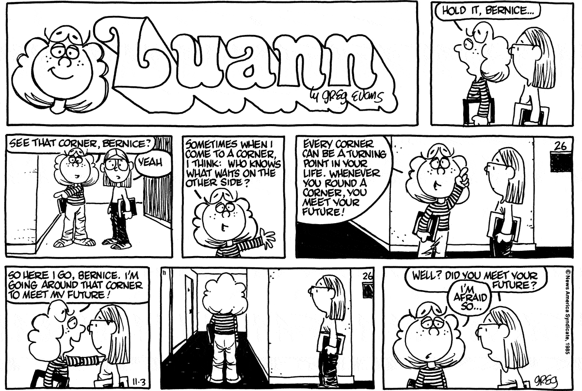 Luann by Greg Evans and Karen Evans for November 03, 1985 - GoComics