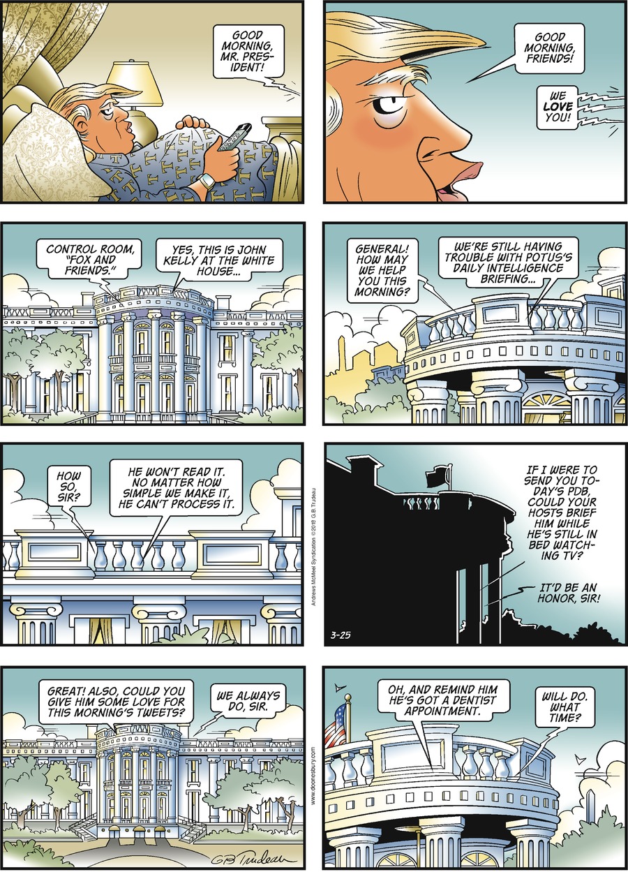 Doonesbury by Garry Trudeau for March 25, 2018 - GoComics