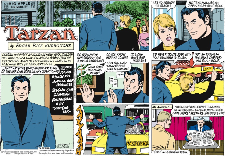Tarzan by Edgar Rice Burroughs for November 29, 2015 | GoComics