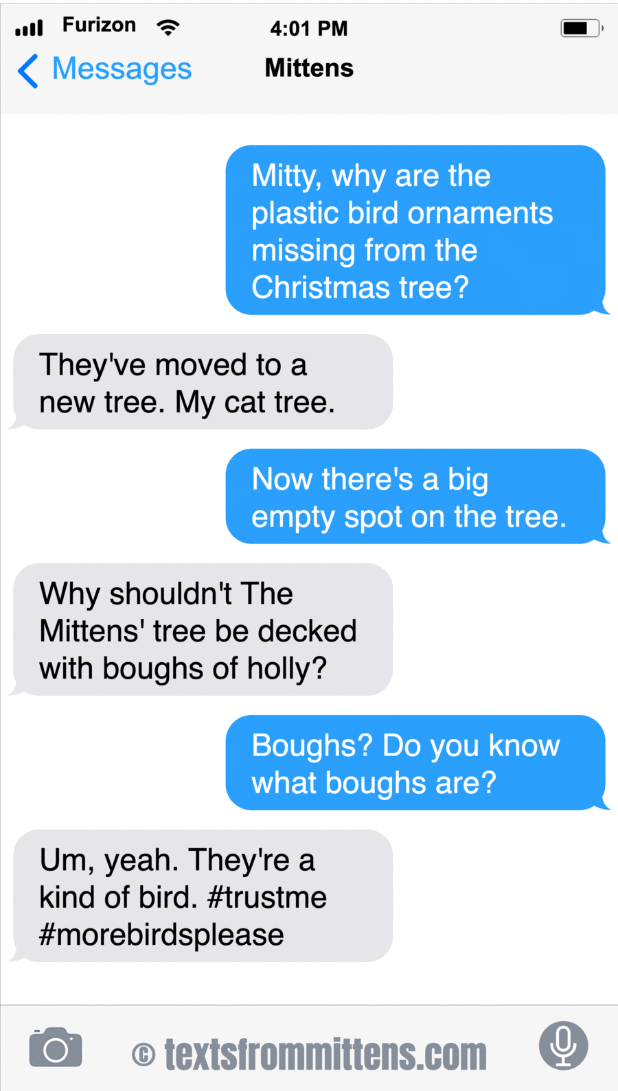 Texts From Mittens by Angie Bailey for November 30, 2020 - GoComics