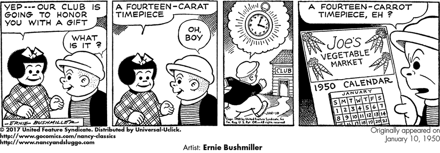 Nancy Classics by Ernie Bushmiller for January 10, 2017 | GoComics