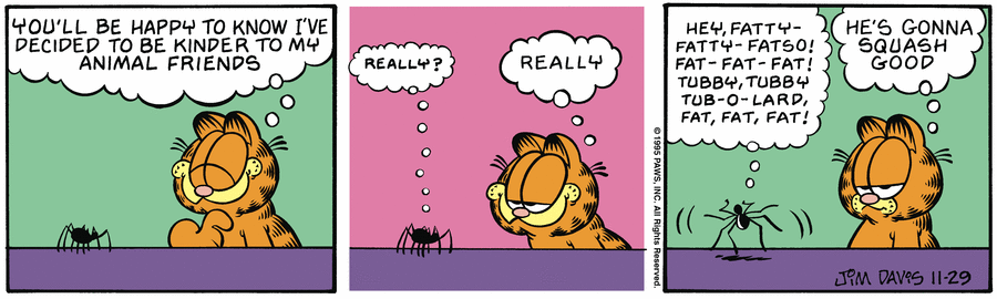 Garfield by Jim Davis for November 29, 1995 - GoComics