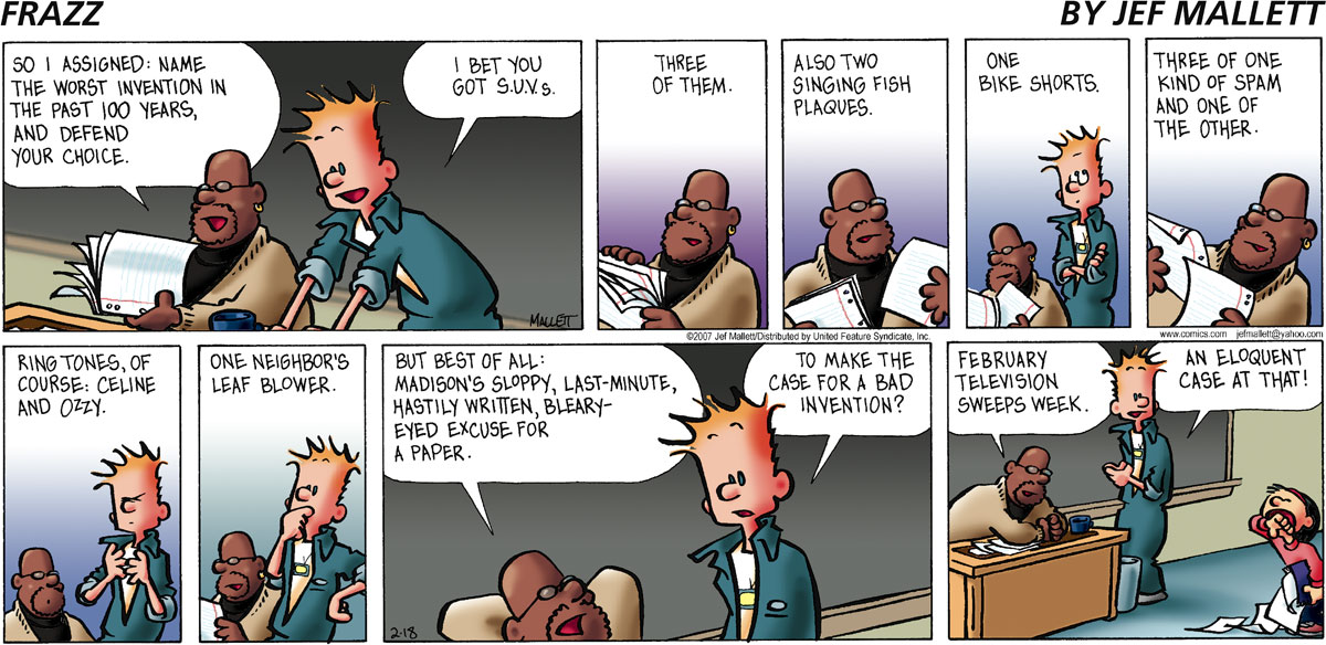 Frazz by Jef Mallett for February 18, 2007 - GoComics
