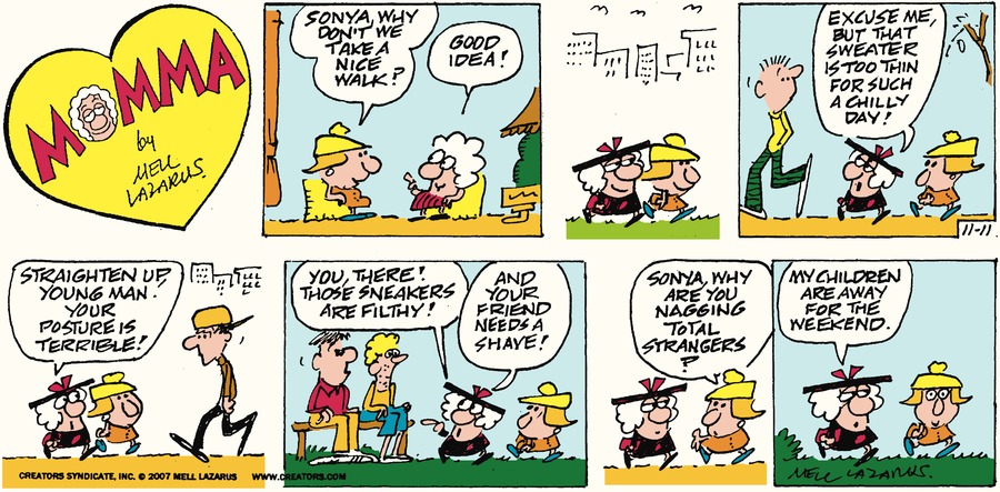Momma by Mell Lazarus for November 11, 2018 - GoComics