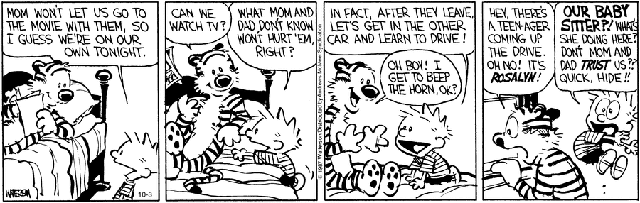 Calvin and Hobbes by Bill Watterson for October 03, 2017 - GoComics
