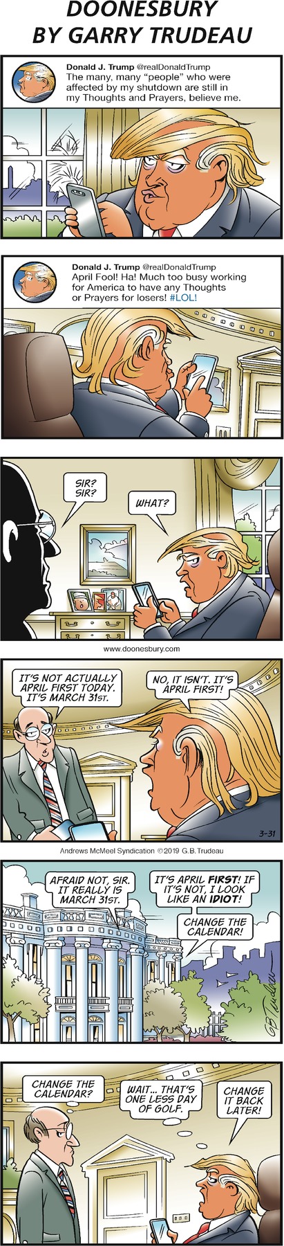 Doonesbury by Garry Trudeau for March 31, 2019 - GoComics
